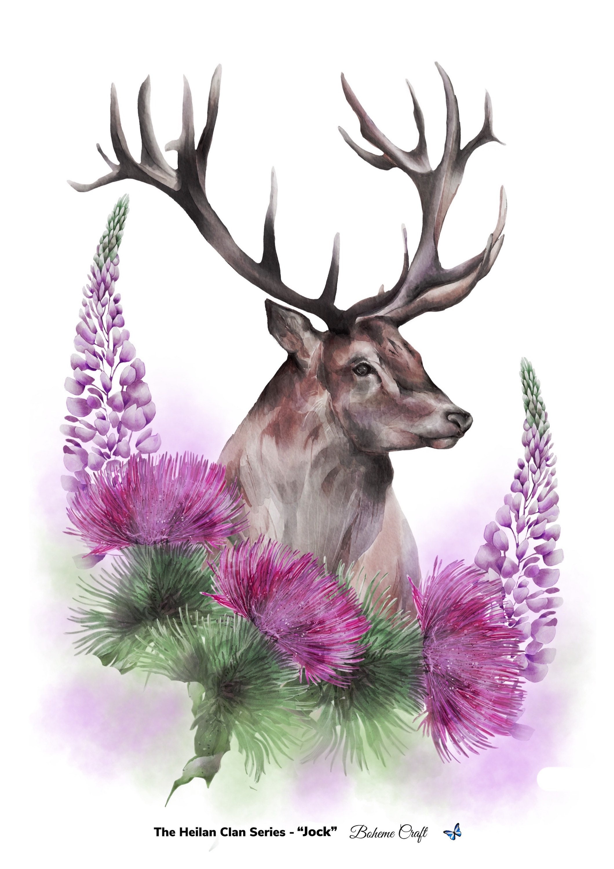 Rice Paper for Decoupage Scottish Stag Deer Scottish - Etsy