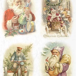 Santa Rice Paper for Decoupage: Vintage Christmas A4 Sheet - Etsy