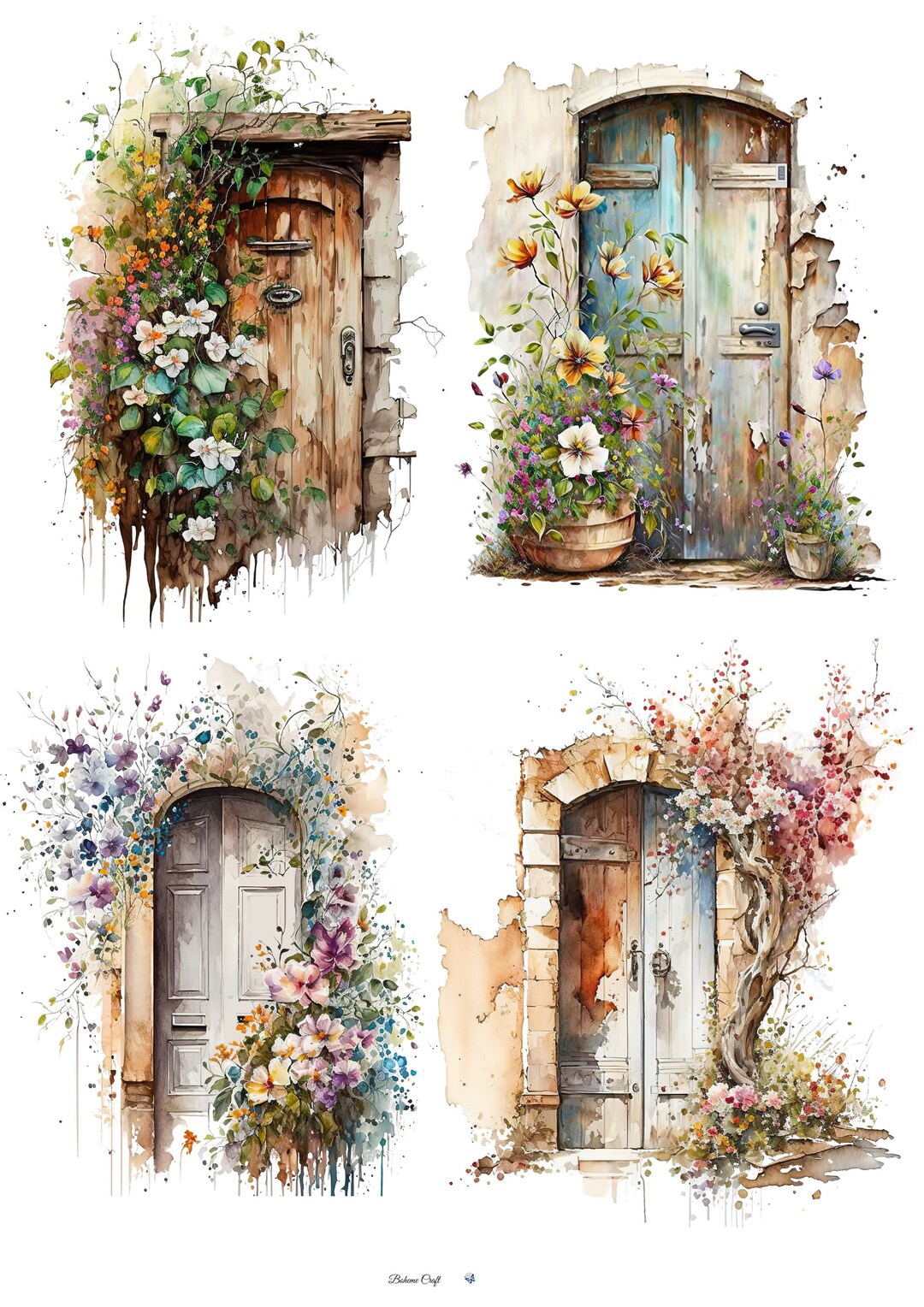 Floral Rice Paper for Decoupage / Scrapbooking / Card Making / Ephemera ...