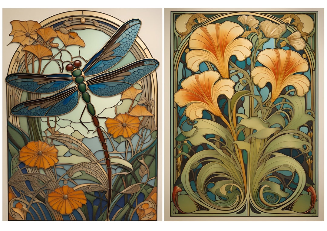Art Nouveau Dragonfly Rice Paper for Decoupage: A4/A5 Decorative Print ...