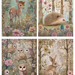 Rice Paper for Decoupage, Woodland Animals, Art Print, Decorative Paper ...