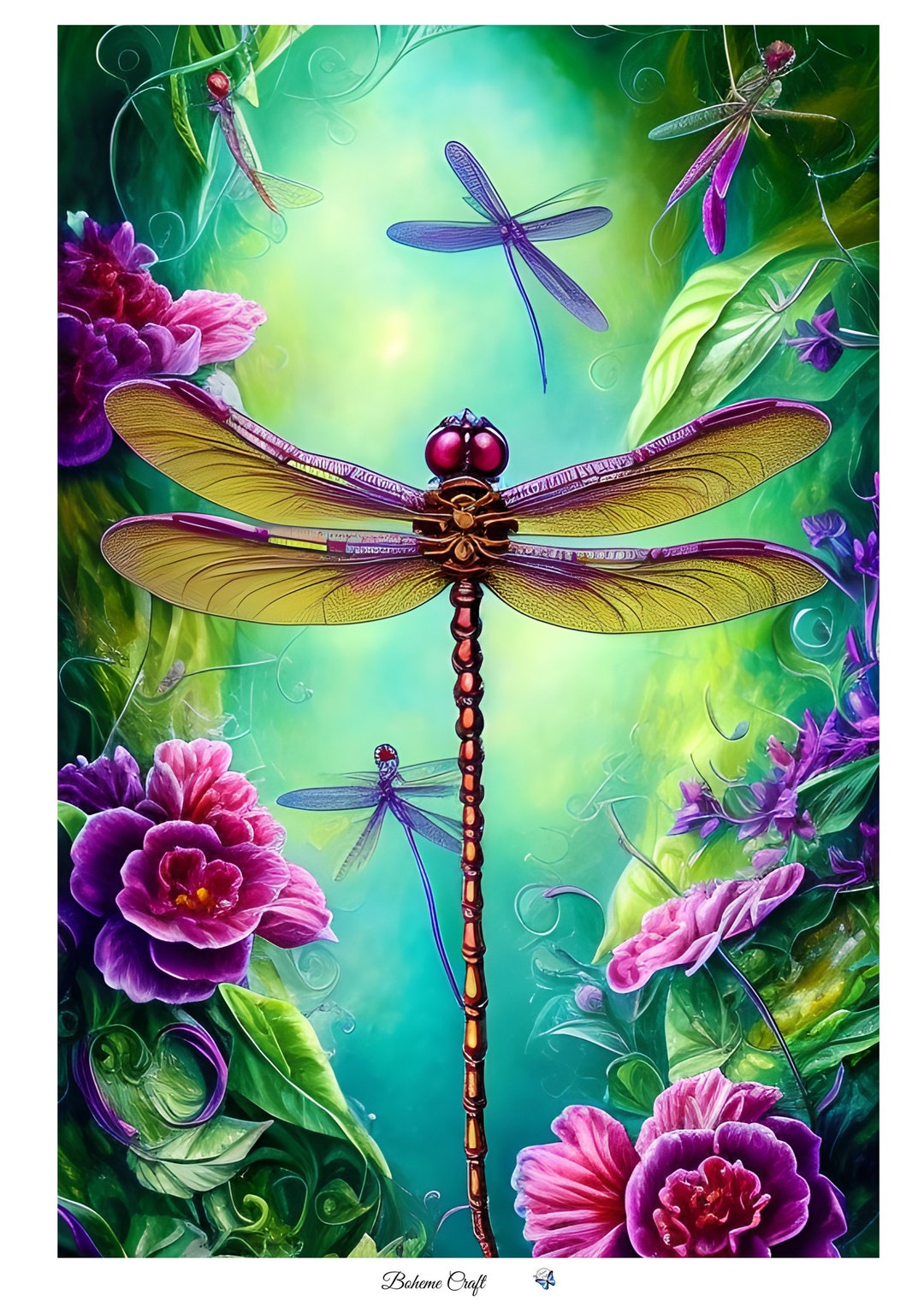 Dragonfly Rice Paper for Decoupage, Mulberry Tissue, Furniture DIY ...