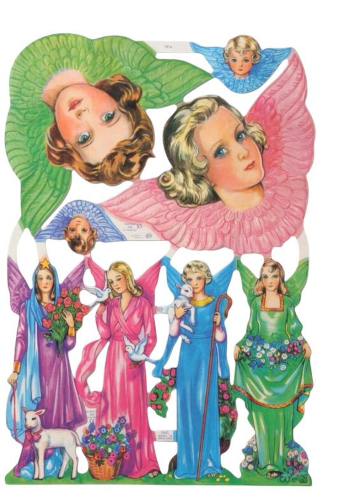 Vintage Style Angel Die Cut Paper Scrap Reliefs for Scrapbook Ephemera ...