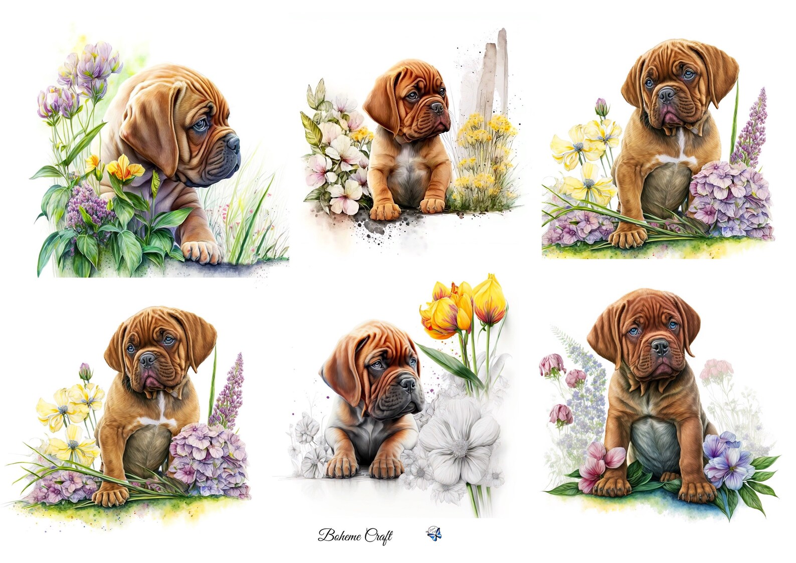 Rice Paper for Decoupage Mastiff Dogs Scrapbooking - Etsy