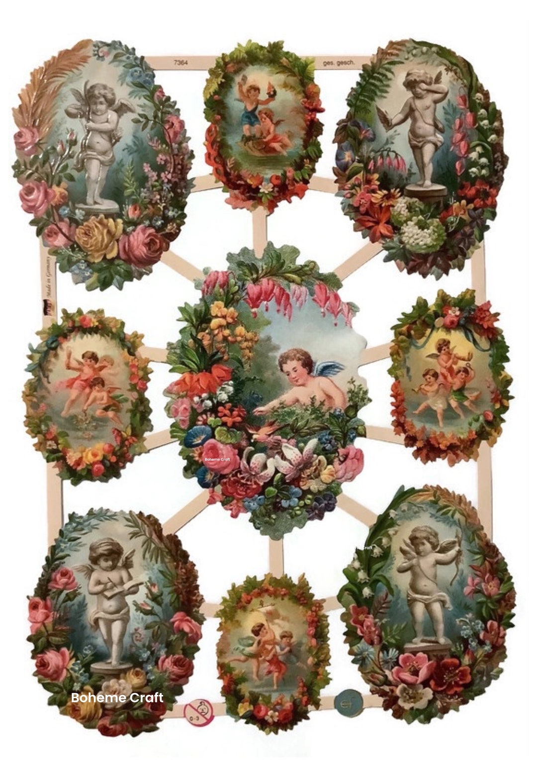 Die Cut Paper Scraps Vintage Angels Collage Sheet Cherub - Etsy