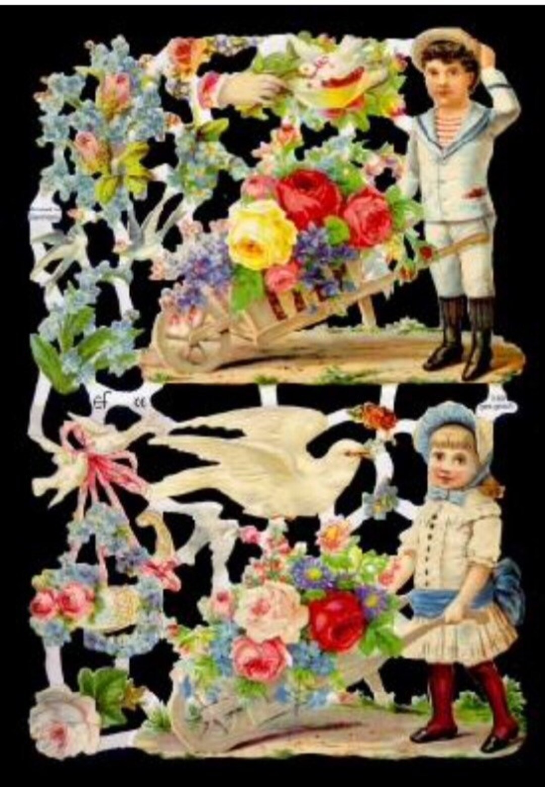 Papier gestanzte Schrott Reliefs viktorianische Kinder mit - Etsy.de
