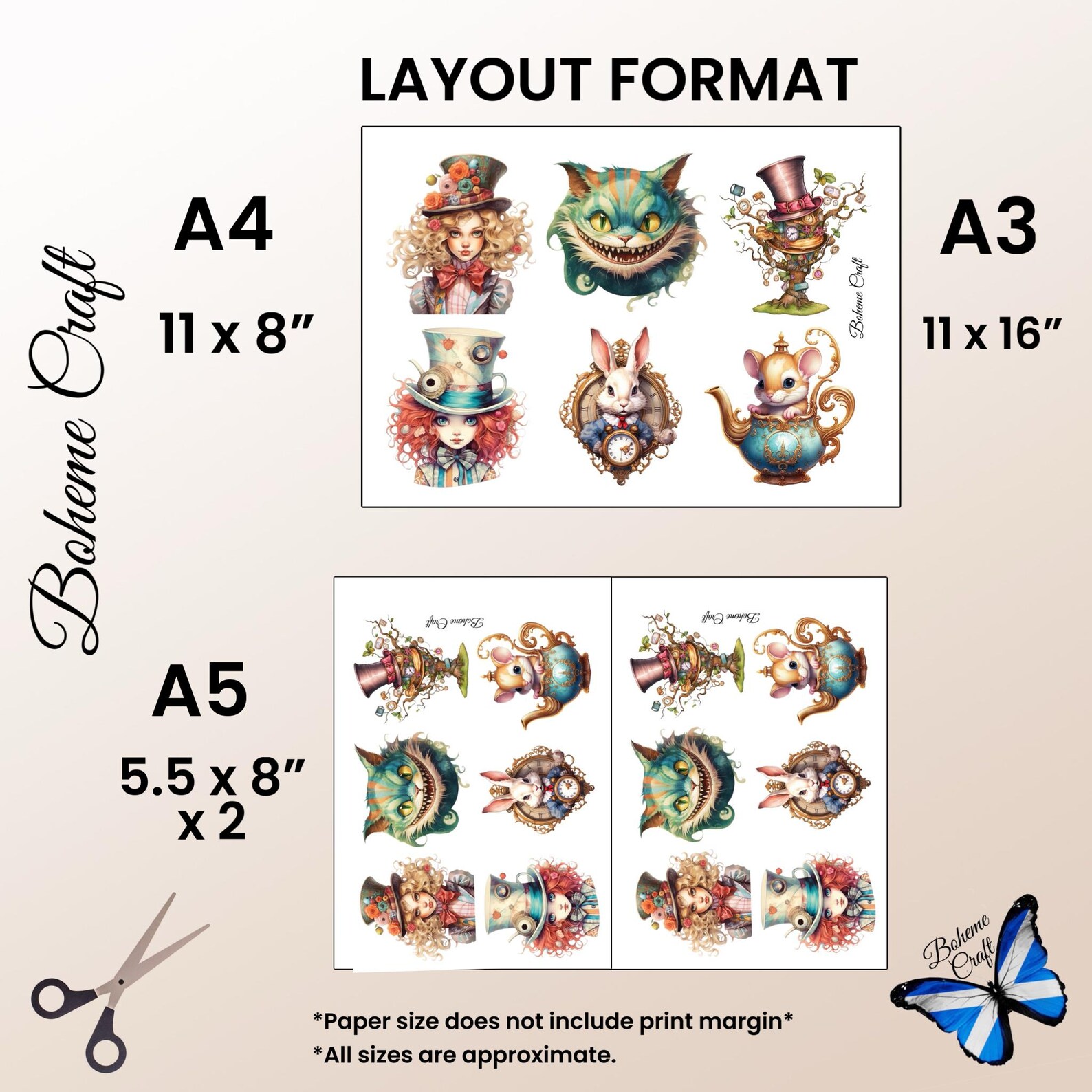 Fairytale Alice Rice Paper for Decoupage, Decorative Paper Crafts, Card ...