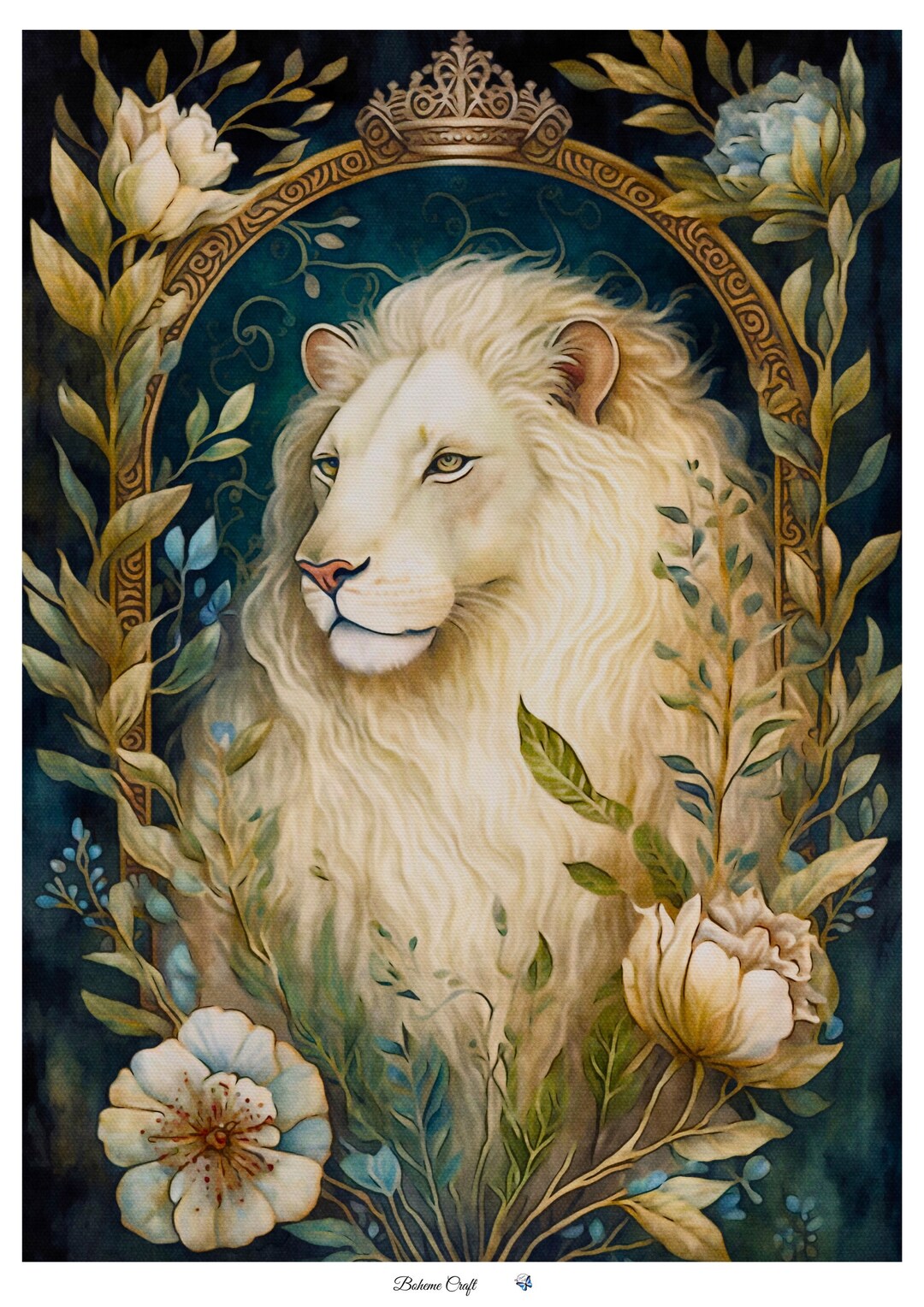 Gothic Lion Rice Paper for Decoupage: Vintage Art Print - Etsy