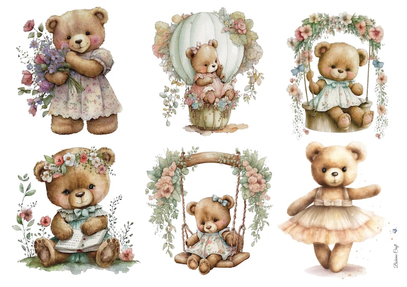 Rice Paper for Decoupage / Teddy Bears / Mulberry Tissue / - Etsy