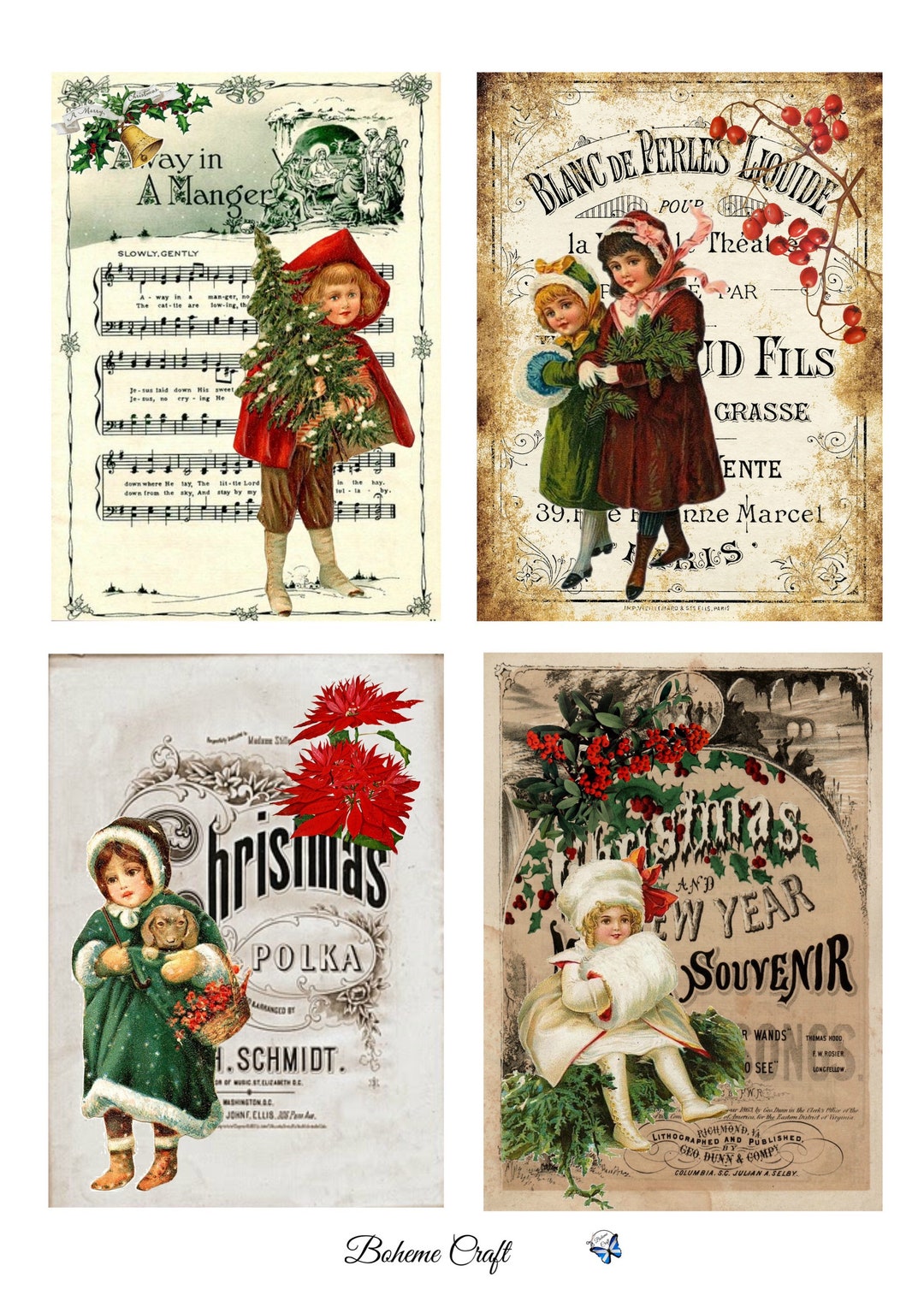 Christmas Rice Paper for Decoupage: Festive Collage, Scrapbook Crafts ...