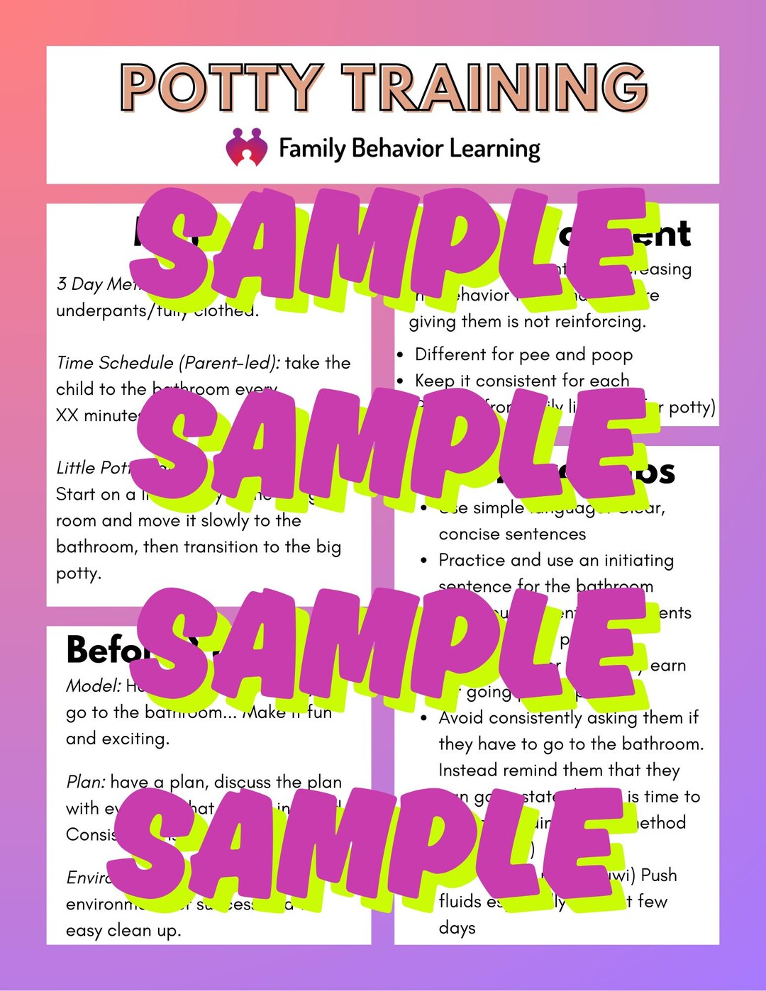 Potty Training Overview- Tips and Techniques - Etsy