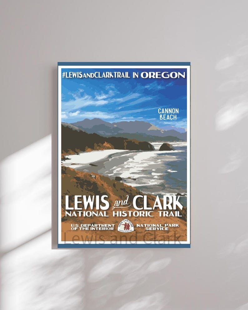 Lewis and Clark Oregon Coast Vintage Travel Poster (digital Download ...