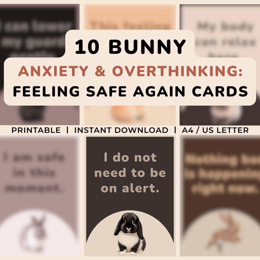Printable Anxiety & Overthinking Cards: Feeling Safe Again Affirmation ...