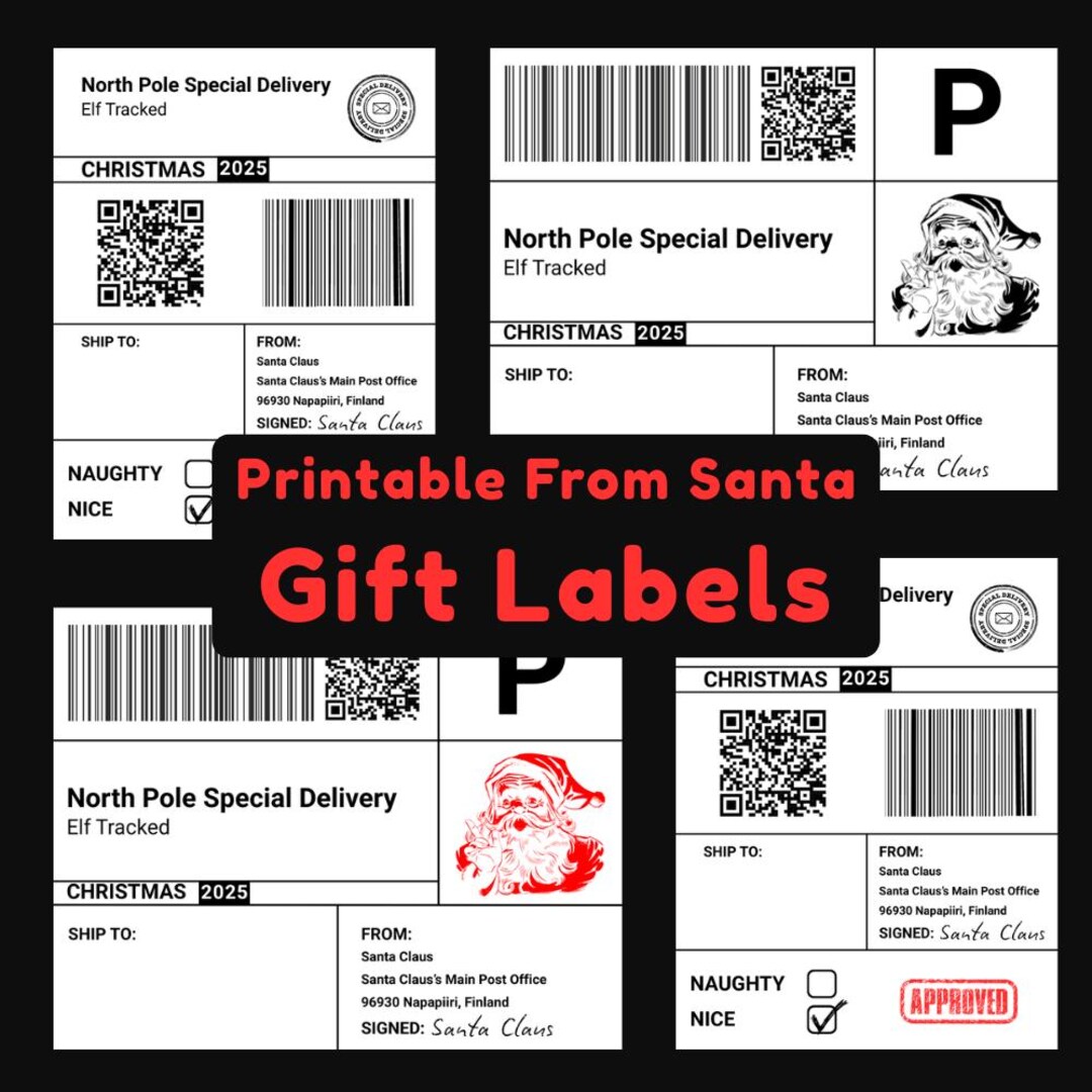 Printable From Santa Gift Tags, North Pole Delivery (US Letter/a4, PDF ...