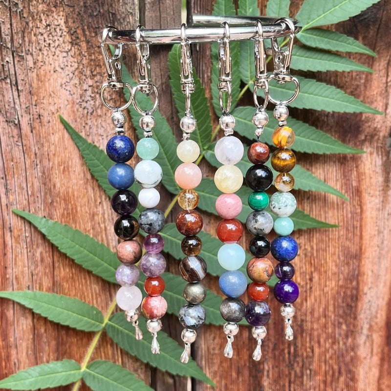 Gemstone Keychain - Etsy