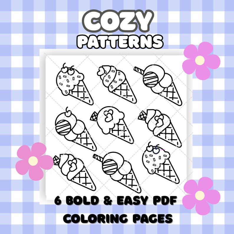 Cozy Patterns Coloring Pages – Printable PDF for Kids and Adults | Easy ...