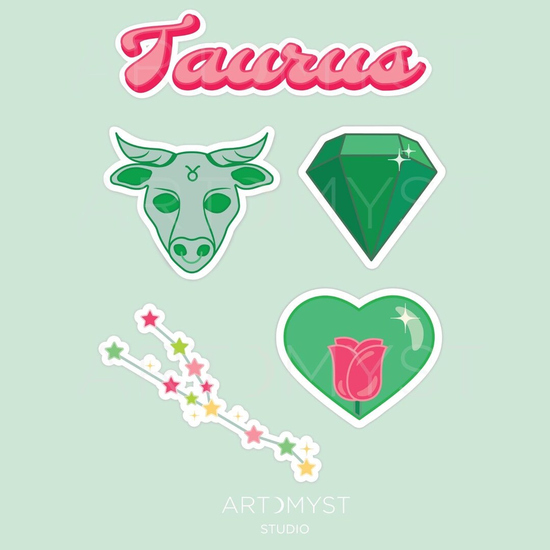 Cute Taurus Zodiac Stickers Printable - Etsy