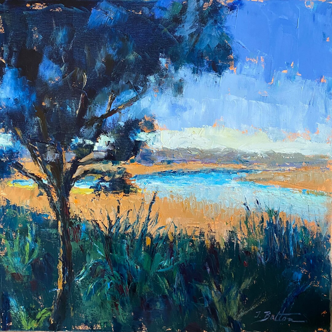 Charleston South Carolina Marsh View, Original Oil Painting, Deep South ...