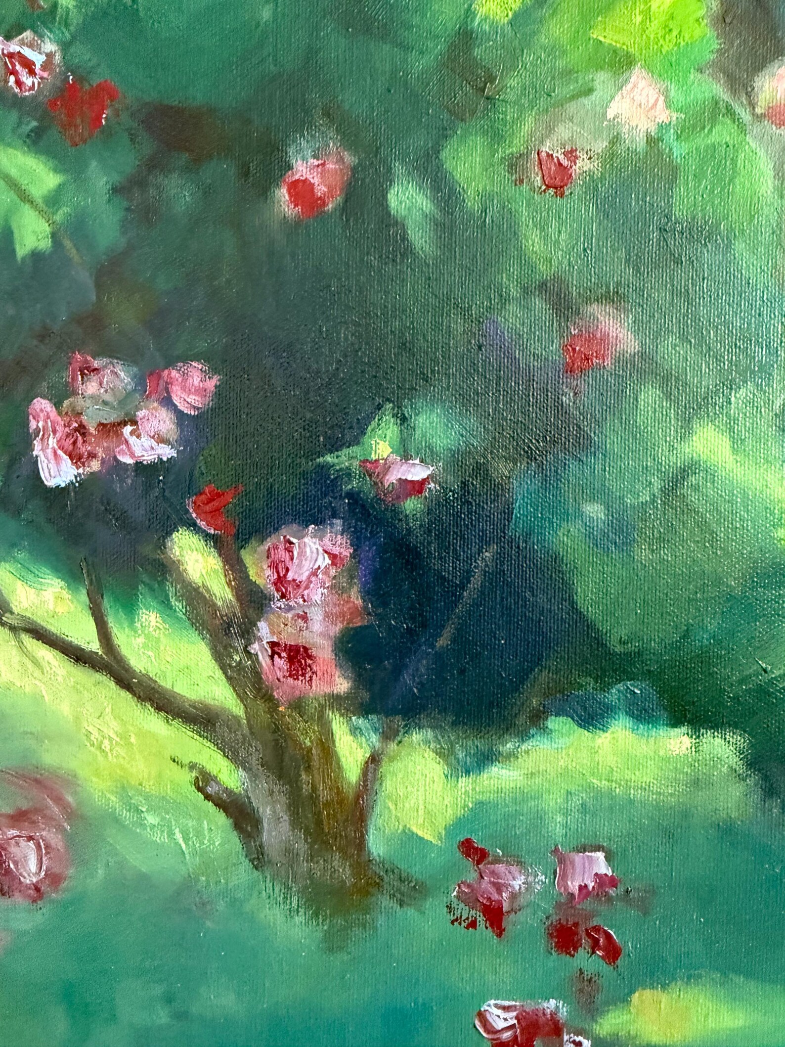 Rose Bush Oil Painting, Country Home Art, Americana Charm (30x30) - Etsy