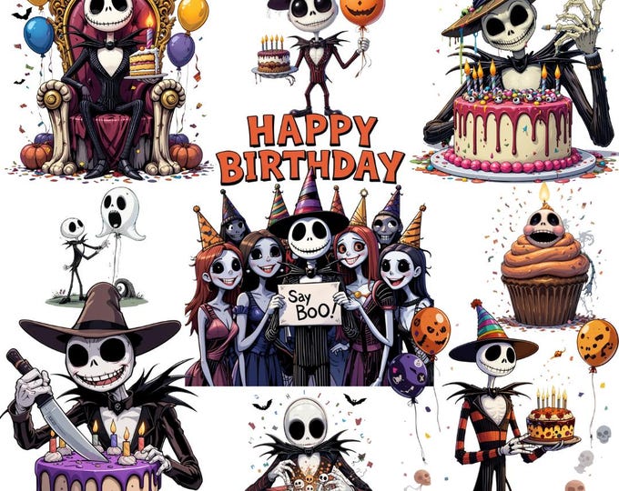 Horror Birthday PNG SVG Bundle: Jack & Freddy, Cricut Ready (digital ...
