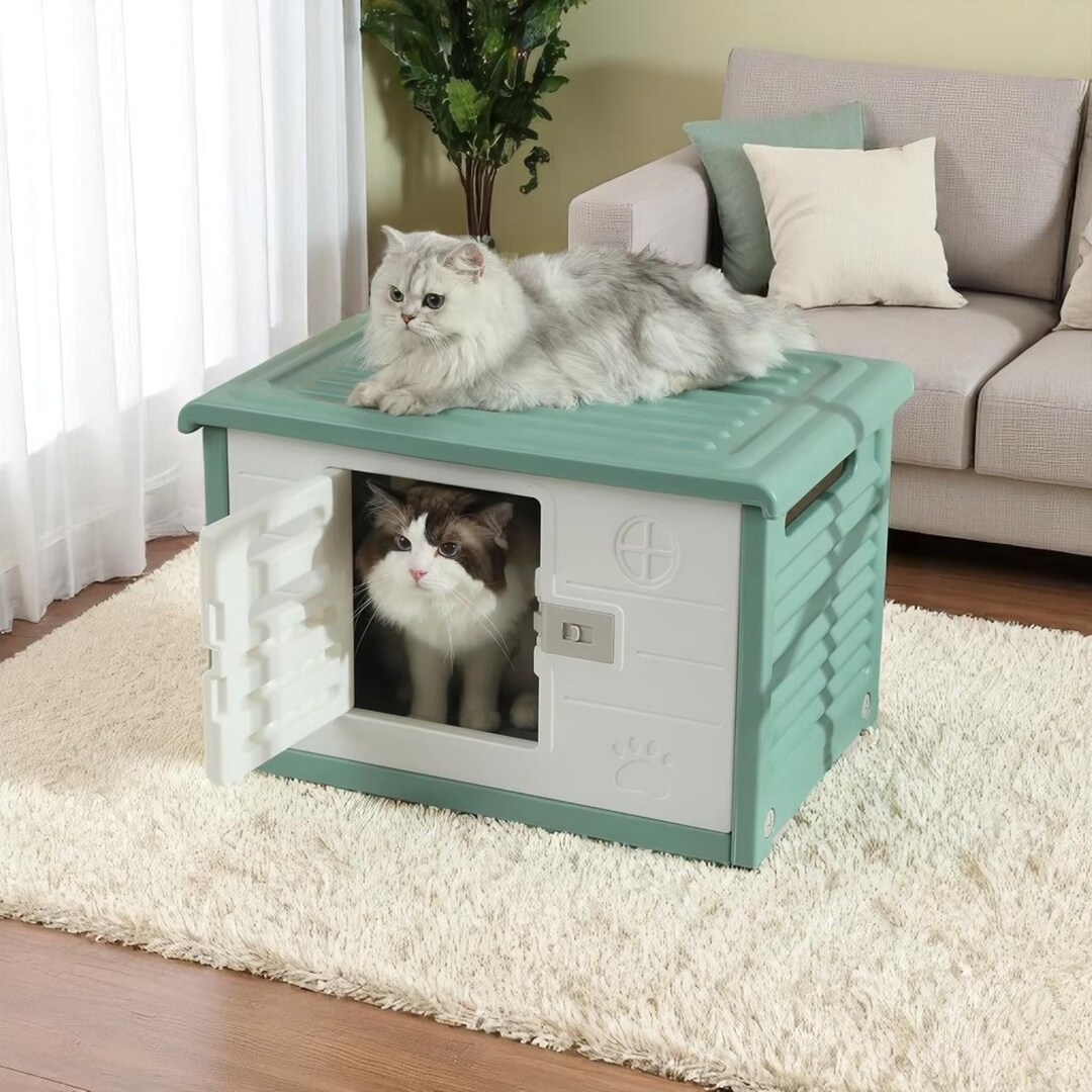Cat Litter House Cottage for Stray Cats, Outdoor Rainproof Dog Kennel ...