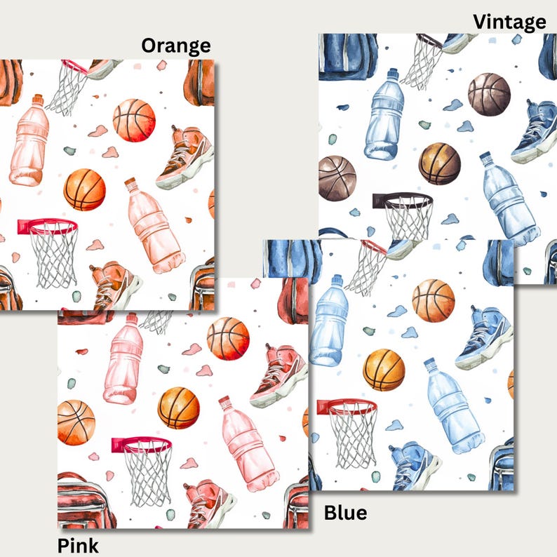 Basketball Seamless Pattern Boy Print POD Blanket Design Idea Girl ...