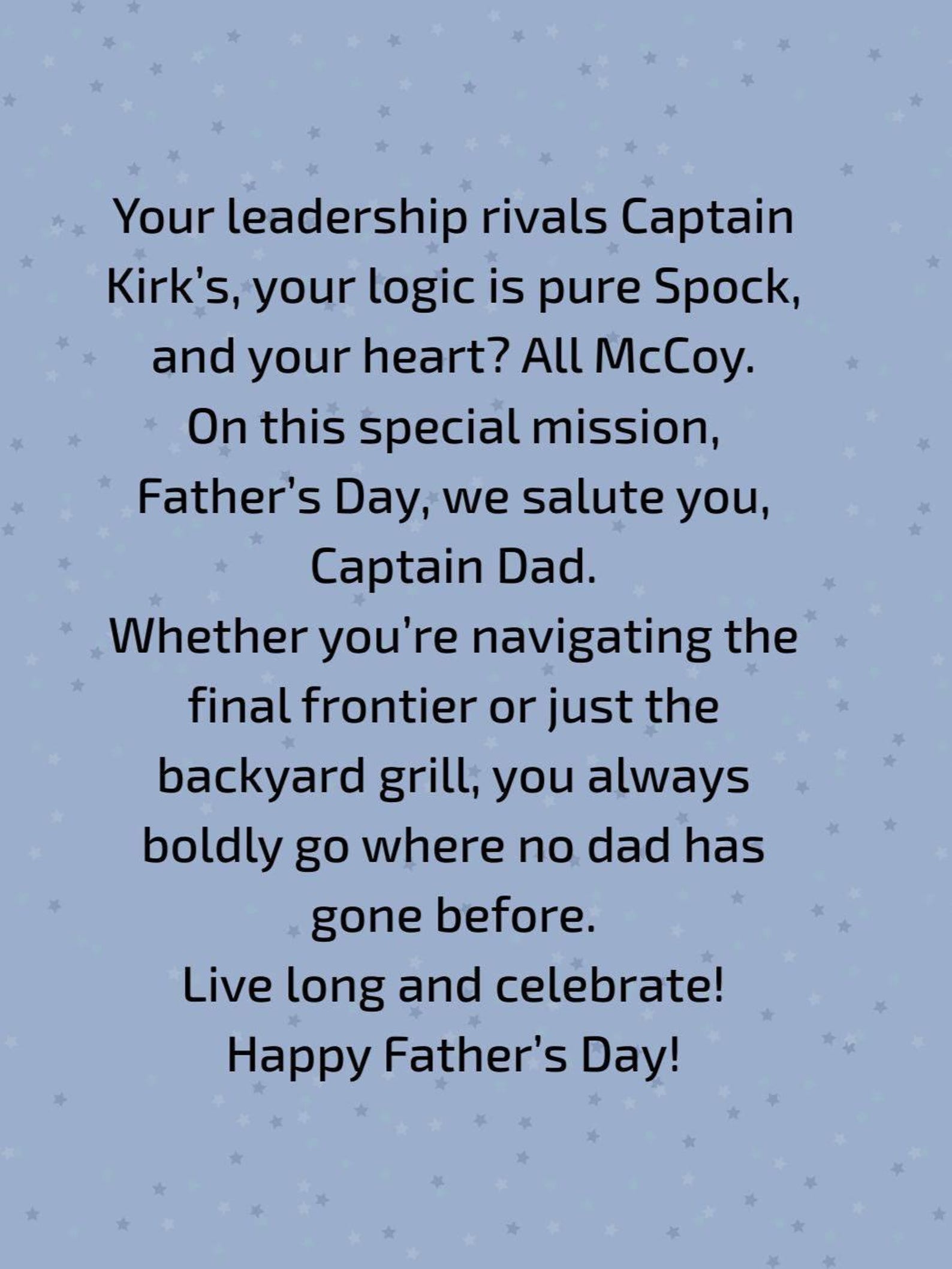 Star Trek Father's Day Card: Funny Sci-fi Birthday Gift (digital ...