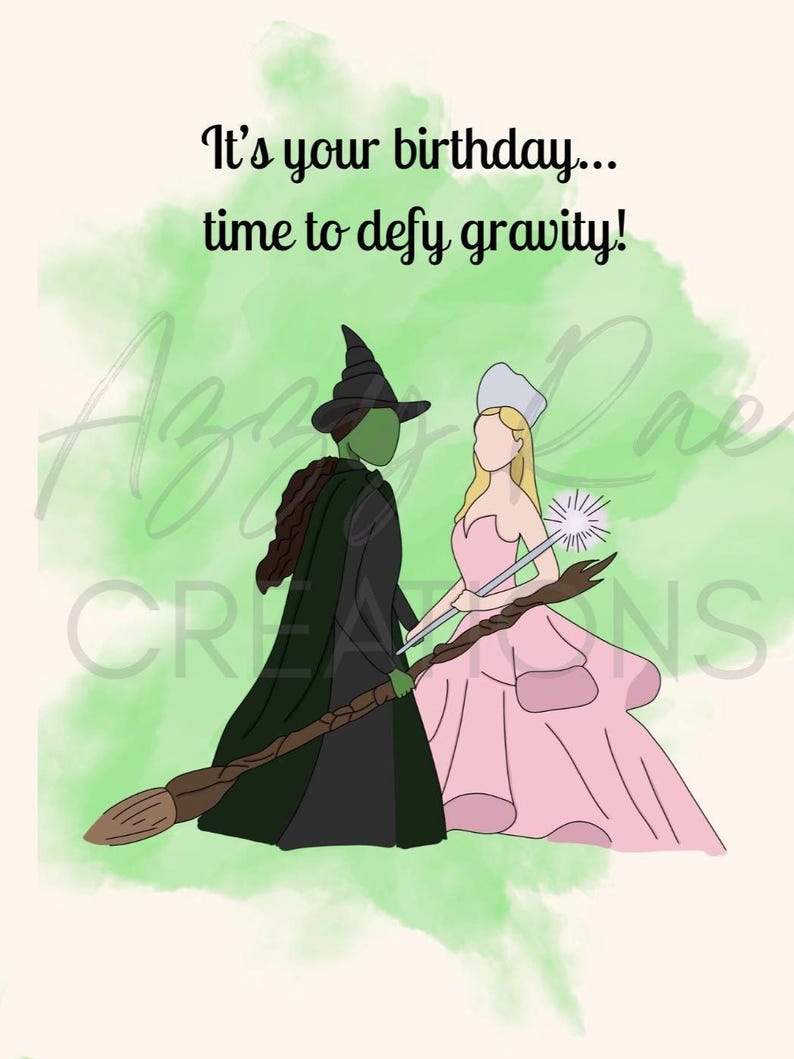 Wicked Birthday Card: Elphaba or Glinda, Broadway Musical - Etsy