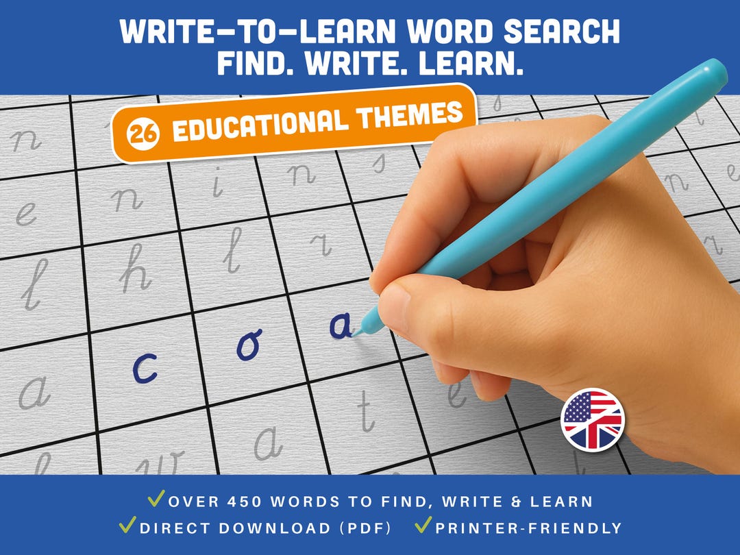 Learn-by-writing Word Search | Ages 6–8 Grades 1–3 | 26 Educational ...
