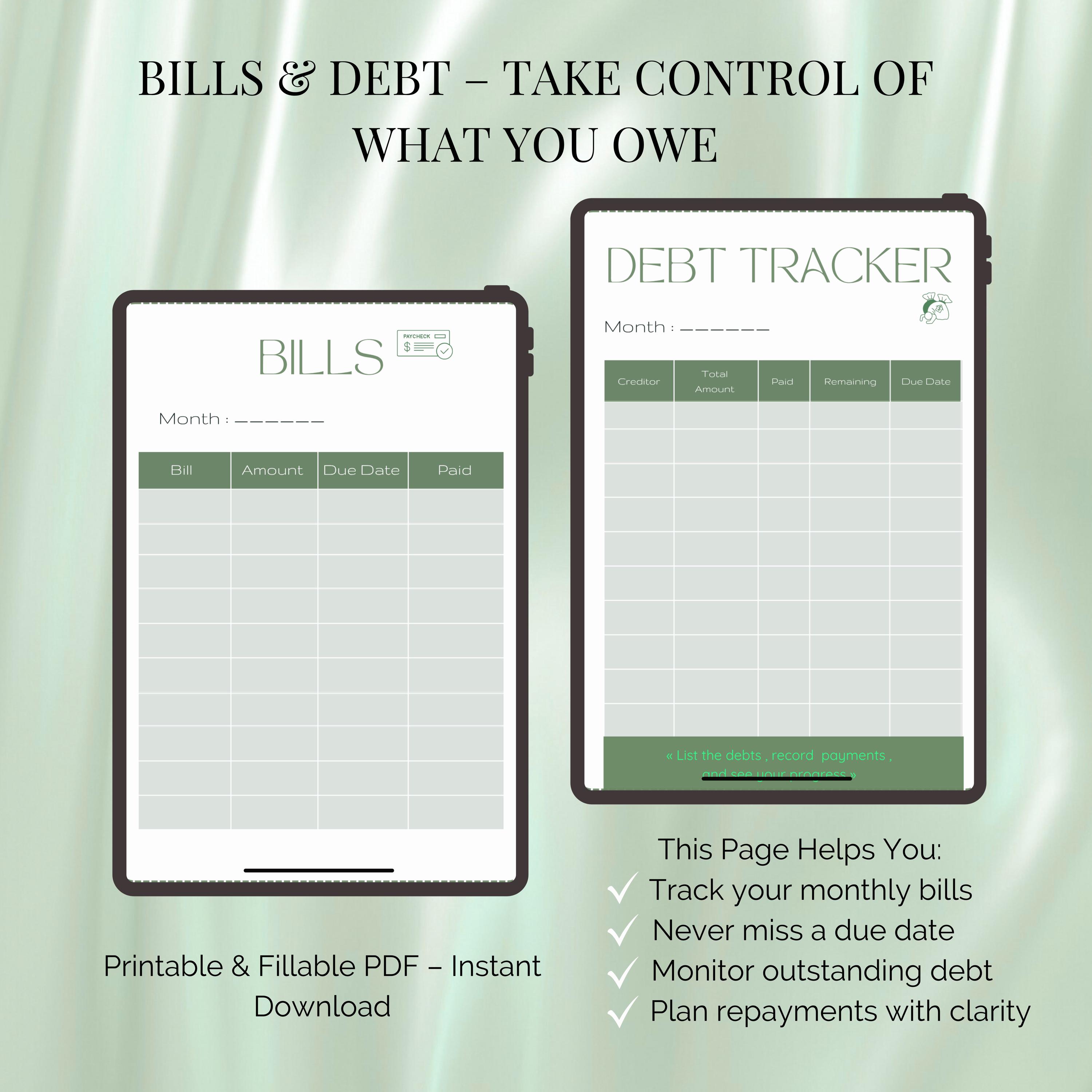 Digital Planner | Budget Planner | Monthly Planner | Printable Planner ...