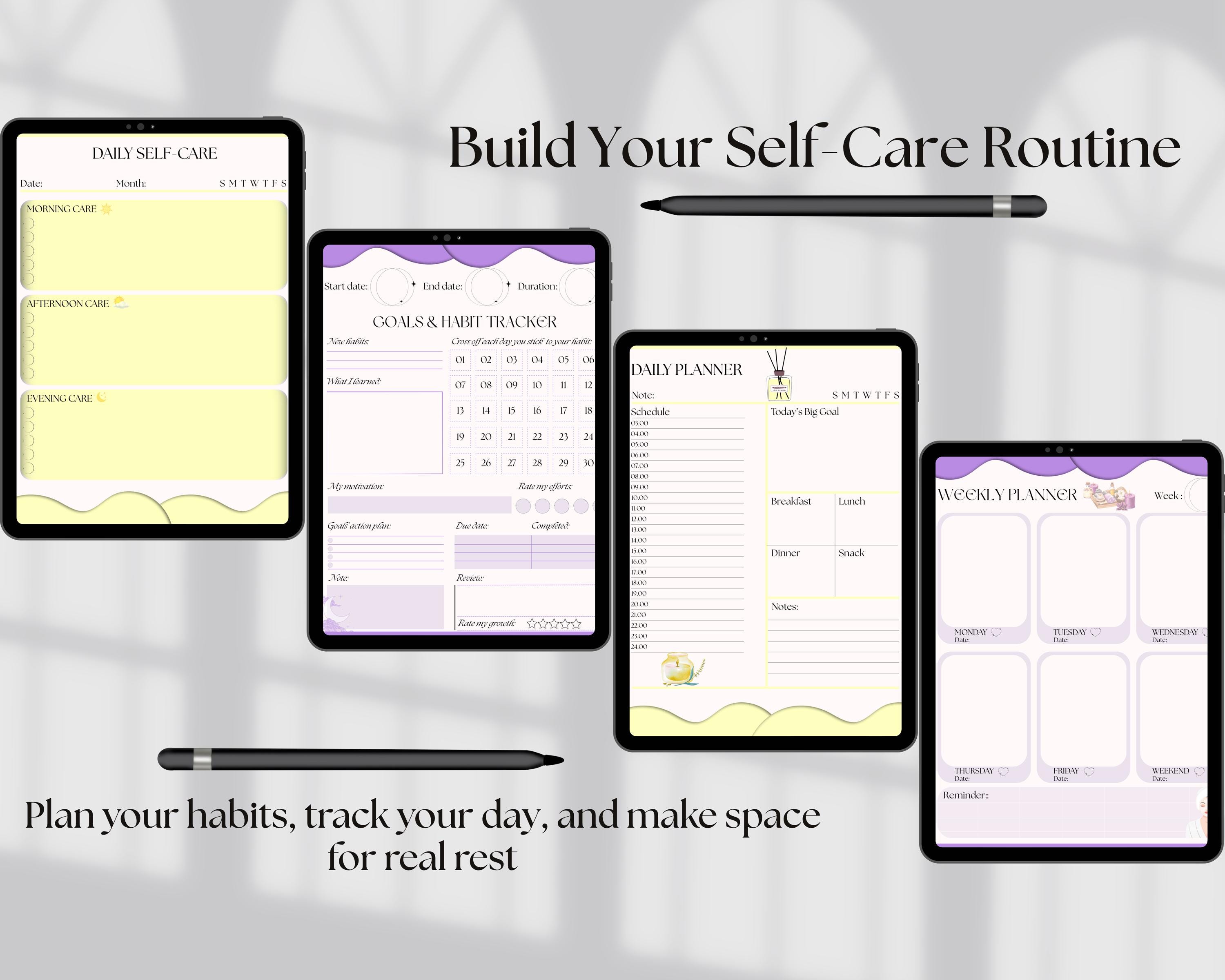 Self-care Planner for Women – Mental Wellness, Daily Routine & Habit ...