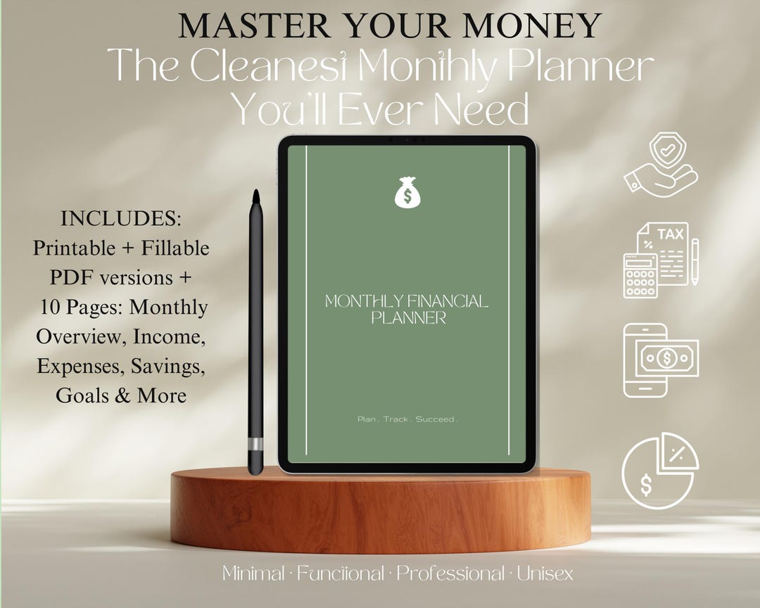 Digital Planner | Budget Planner | Monthly Planner | Printable Planner ...