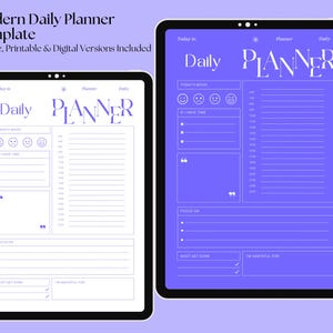 Modern | Daily | Planner | PDF | Fillable | Printable | Instant ...