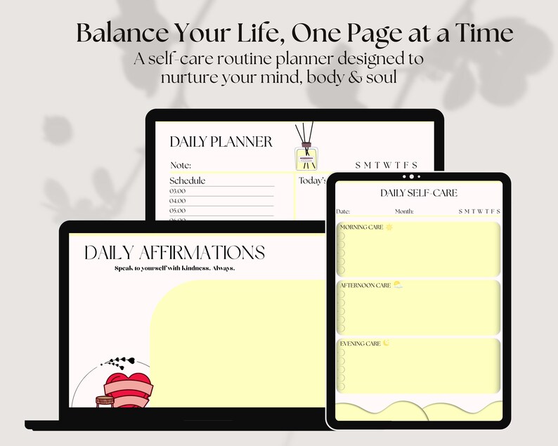 Self-care Planner for Women – Mental Wellness, Daily Routine & Habit ...