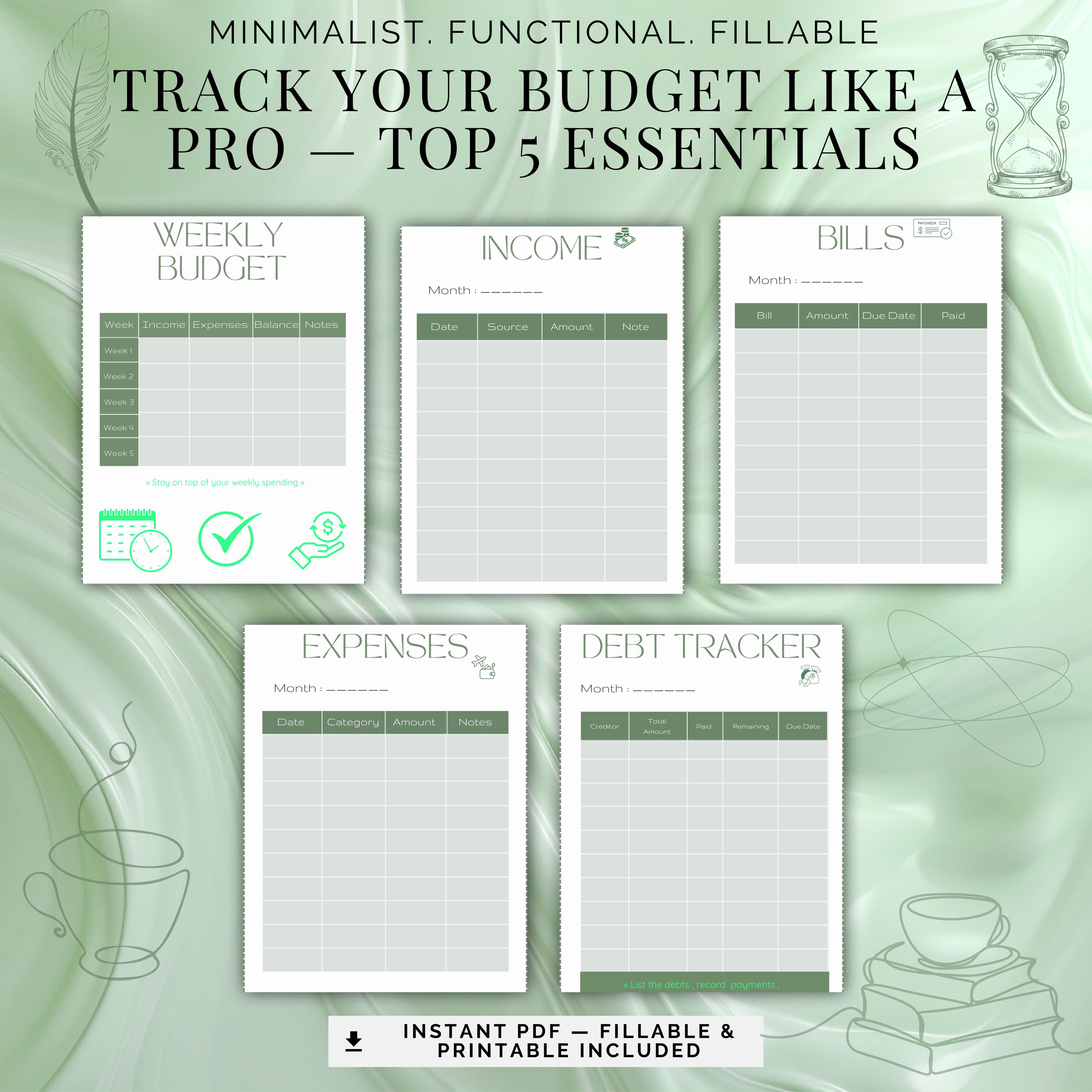 Digital Planner | Budget Planner | Monthly Planner | Printable Planner ...