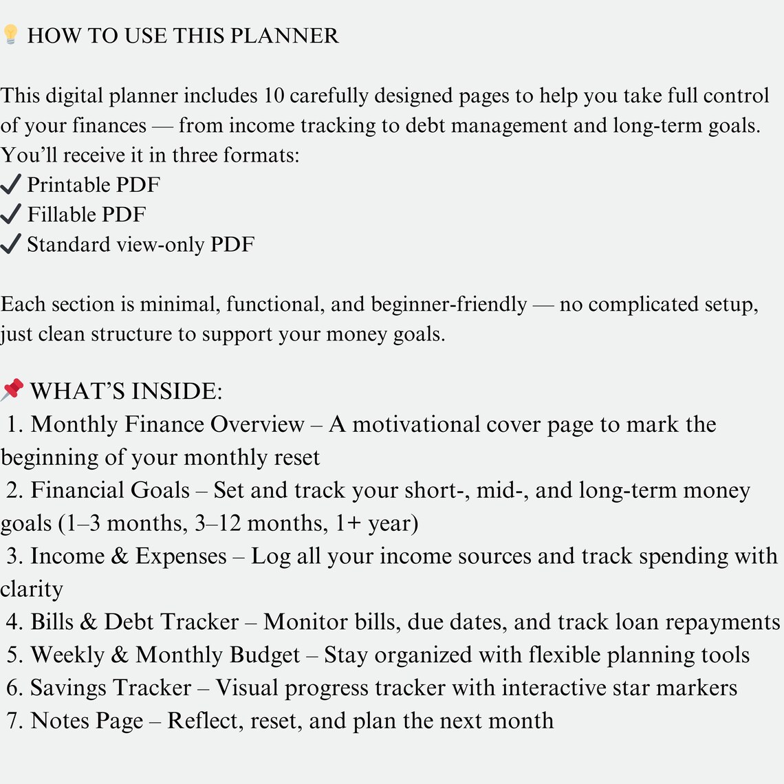Digital Planner | Budget Planner | Monthly Planner | Printable Planner ...