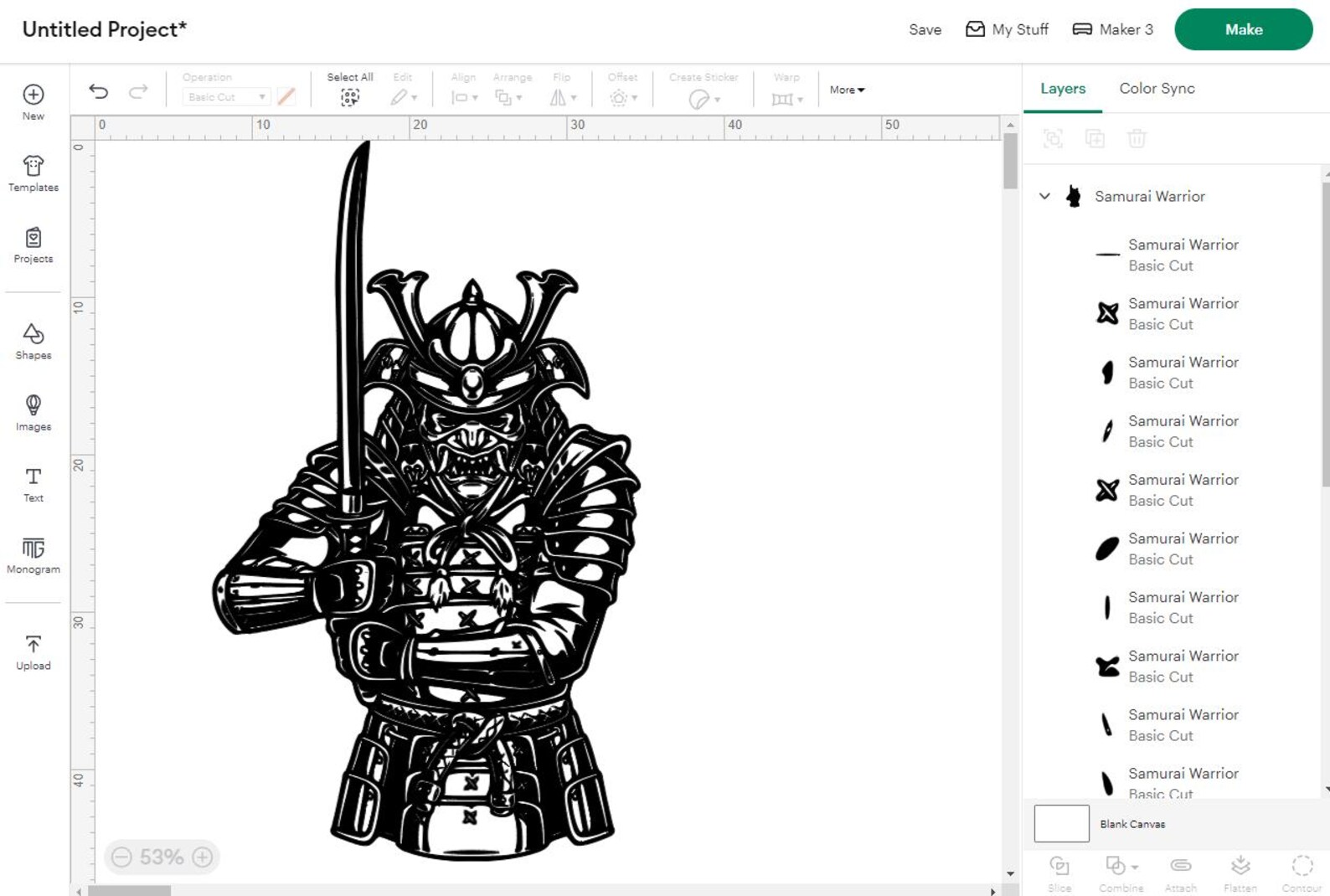 Samurai Warrior SVG | Japanese Armor Katana Vector for Cricut & Tattoo ...