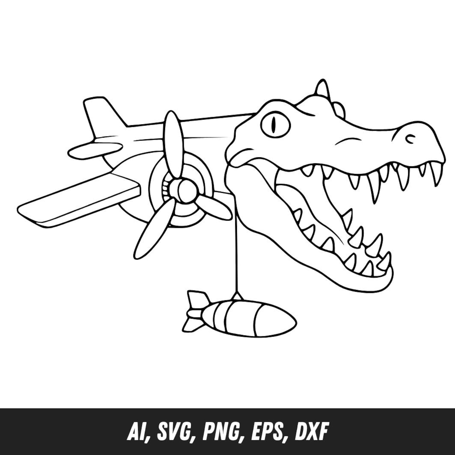 Bombardino Crocodilo Crocodile Plane With Bomb SVG | Ai, Svg, Png, Eps ...