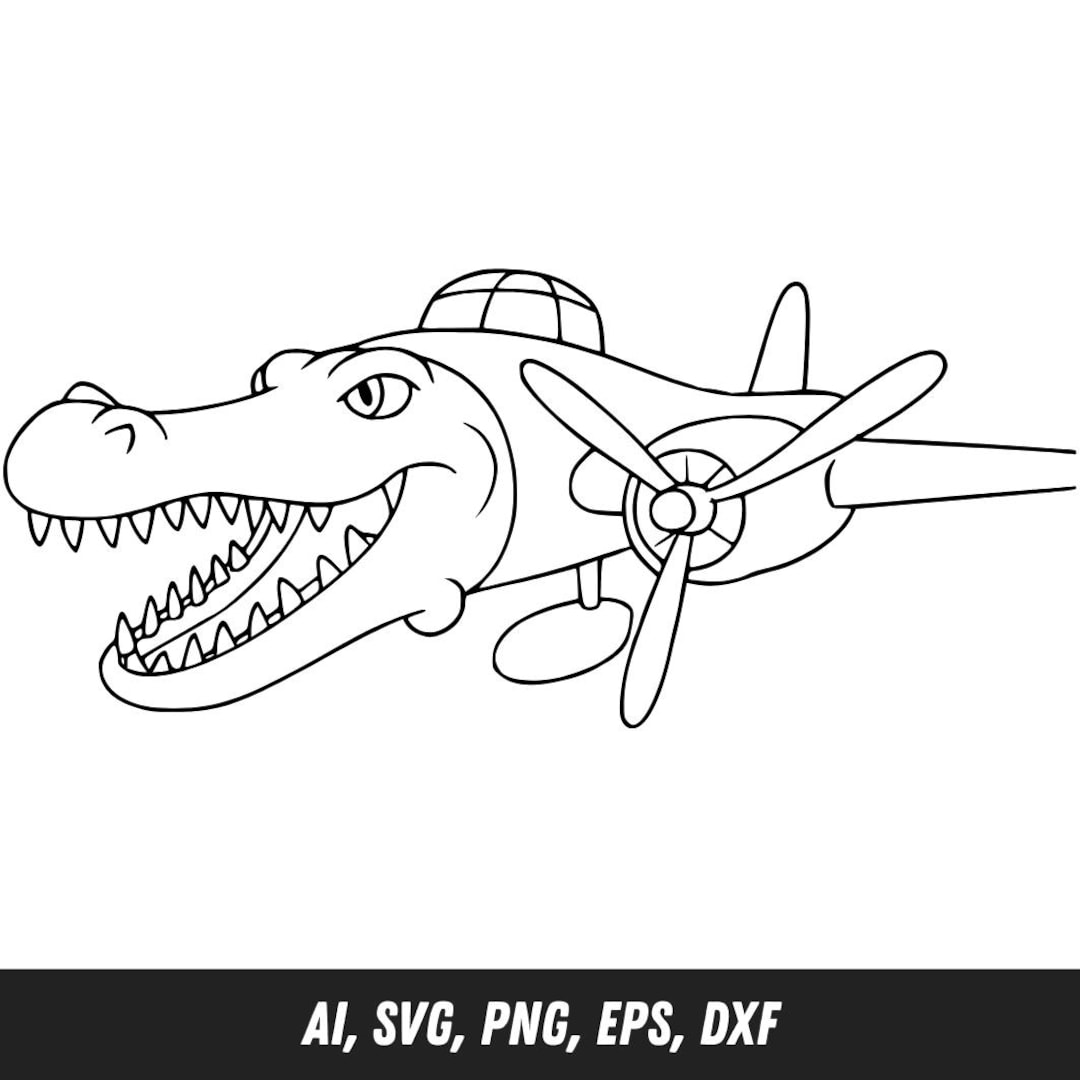 Bombardino Crocodilo Crocodile Airplane SVG | Ai, Svg, Png, Eps, Dxf ...