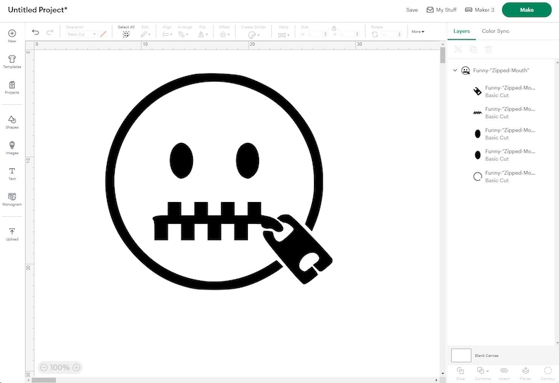 Zipper Face Emoji Svg Png Jpg – Funny Zip Mouth Clipart, Silhouette Cut ...