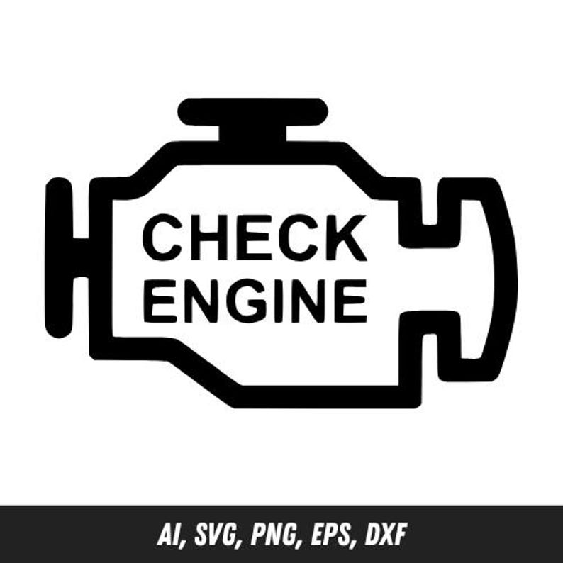 Funny Check Engine SVG | Car Dashboard Warning Icon for Garage Decor ...