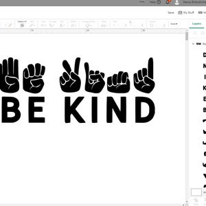 Be Kind ASL Sign Language SVG | Cricut, Shirts, Stickers (digital ...