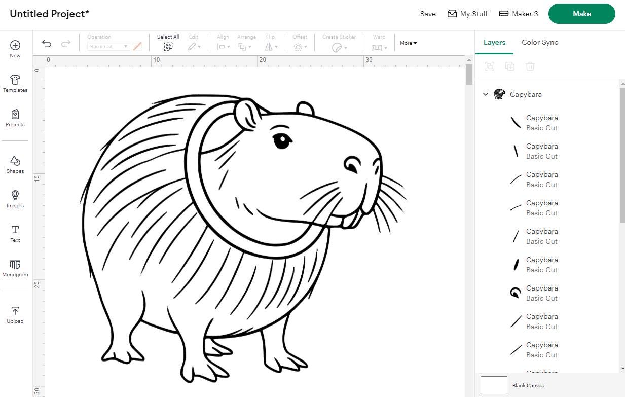 Burbaloni Lulilolli Capybara SVG Outline | Cute Simple Rodent Clipart ...