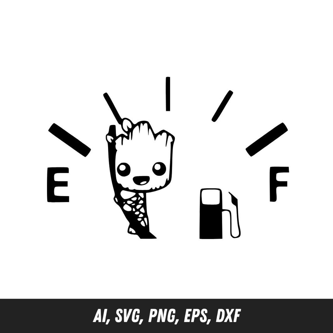 Fuel Gauge With Cute Tree Character SVG | Funny Gas Meter Clipart | Ai ...