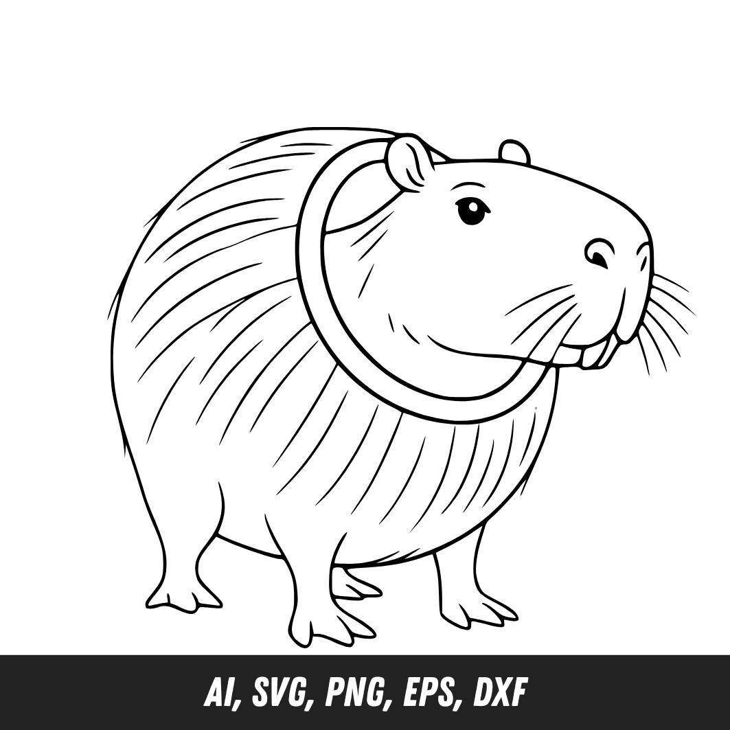 Burbaloni Lulilolli Capybara SVG Outline | Cute Simple Rodent Clipart ...