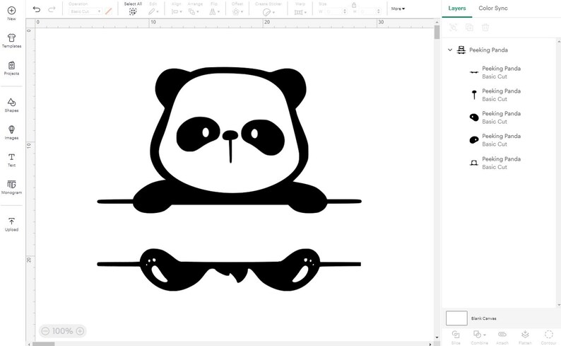 Peeking Panda Svg Png Ai Dxf Eps | Cute Animal Line Art for Cricut ...
