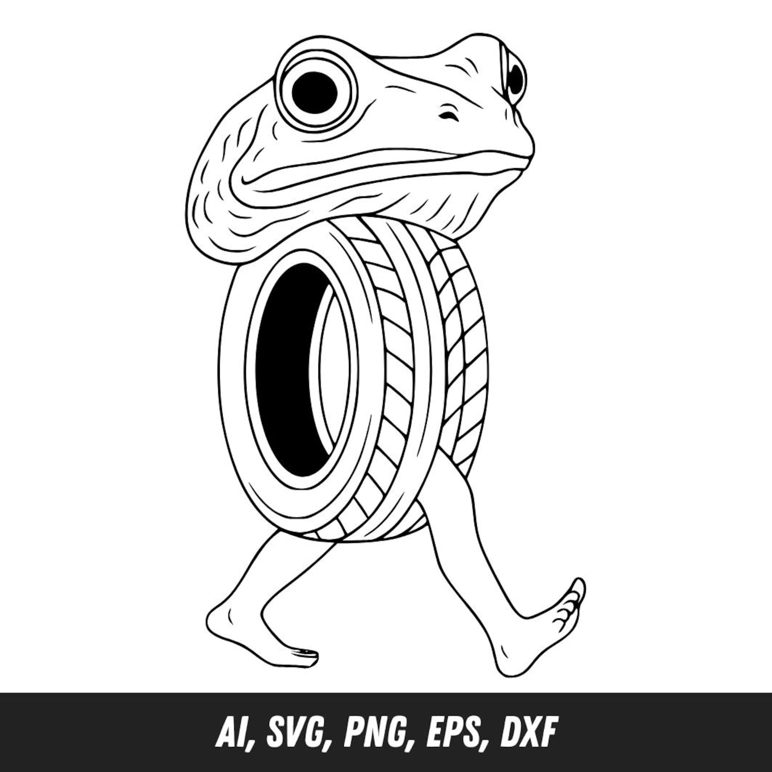 Weird Frog Tire Man Clipart: Surreal Animal Art (digital Download) - Etsy