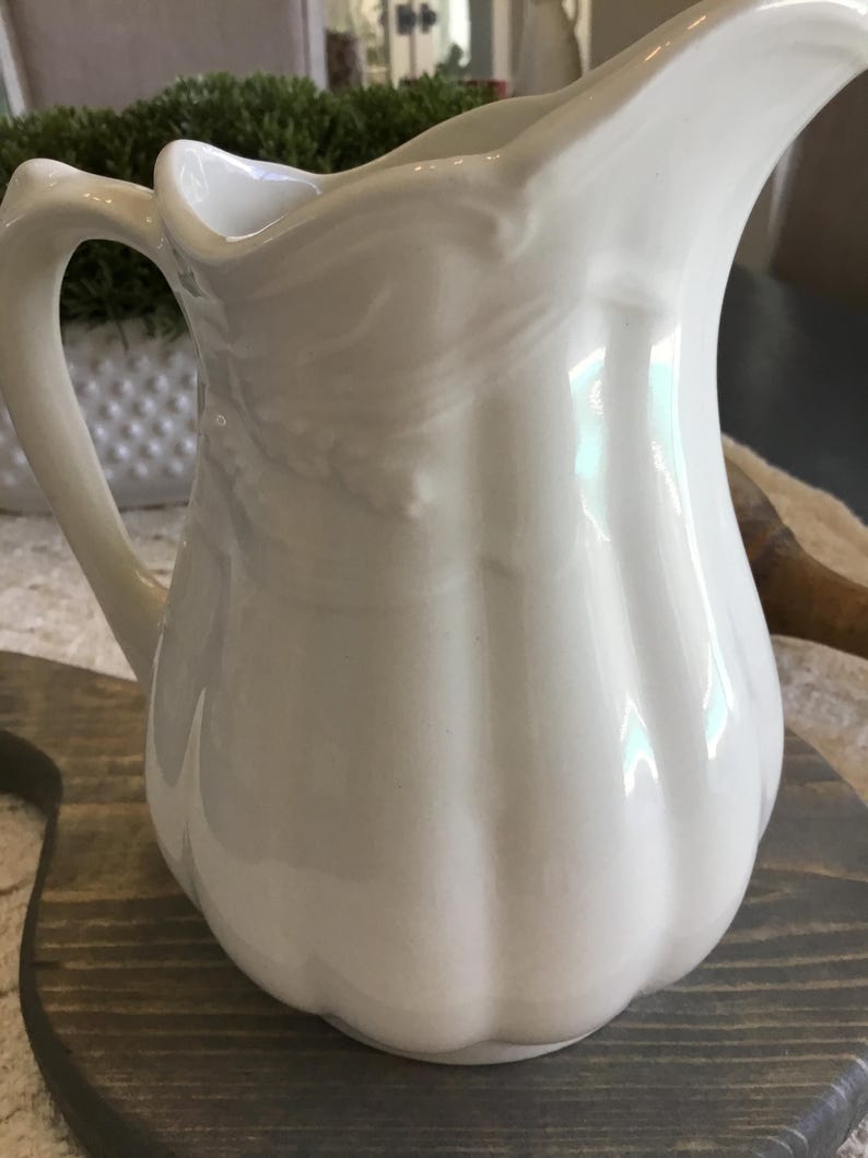 Vintage Ironstone Small Pitcher White Wheat England - Etsy