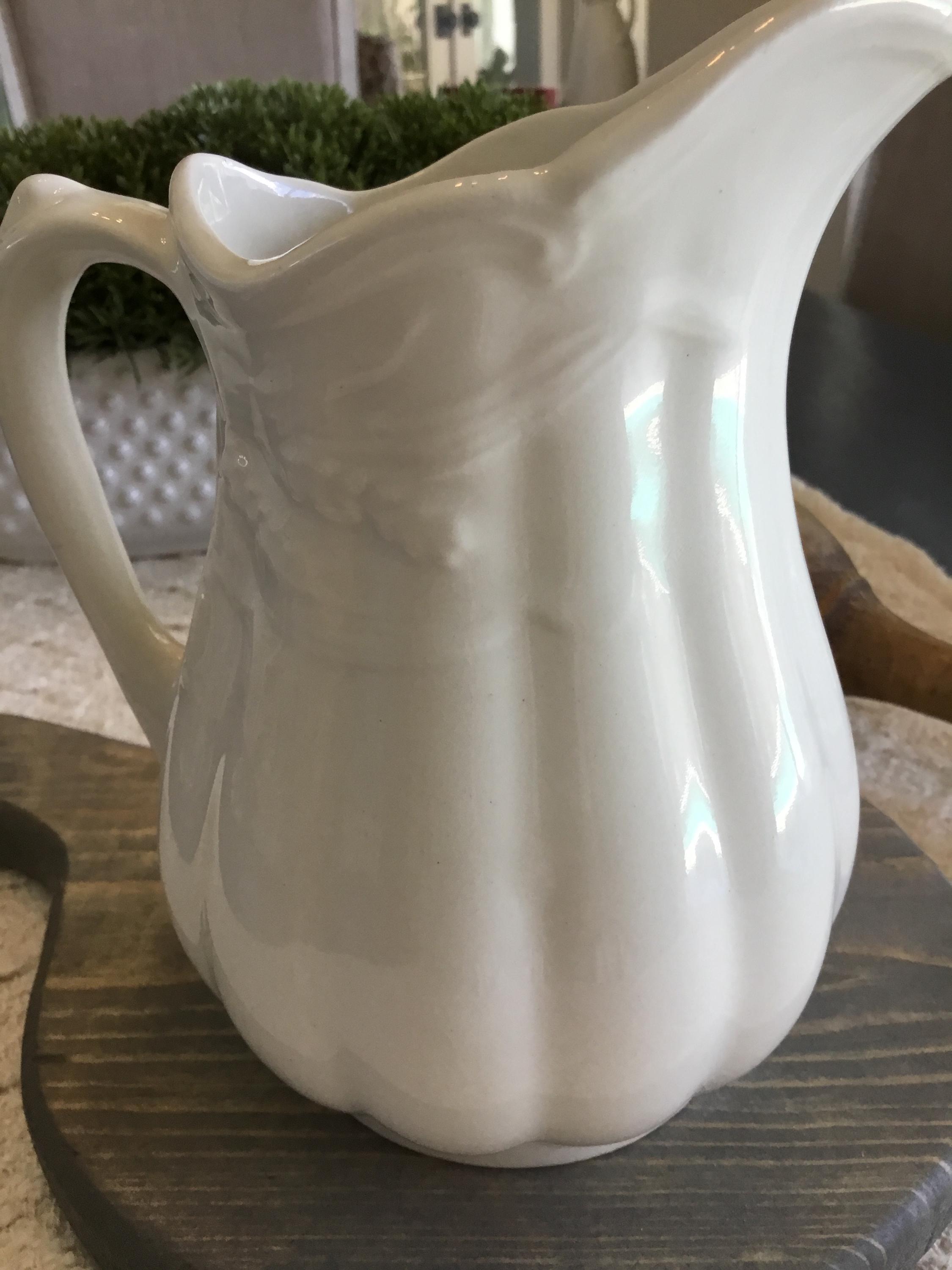 Vintage Ironstone Small Pitcher White Wheat England - Etsy