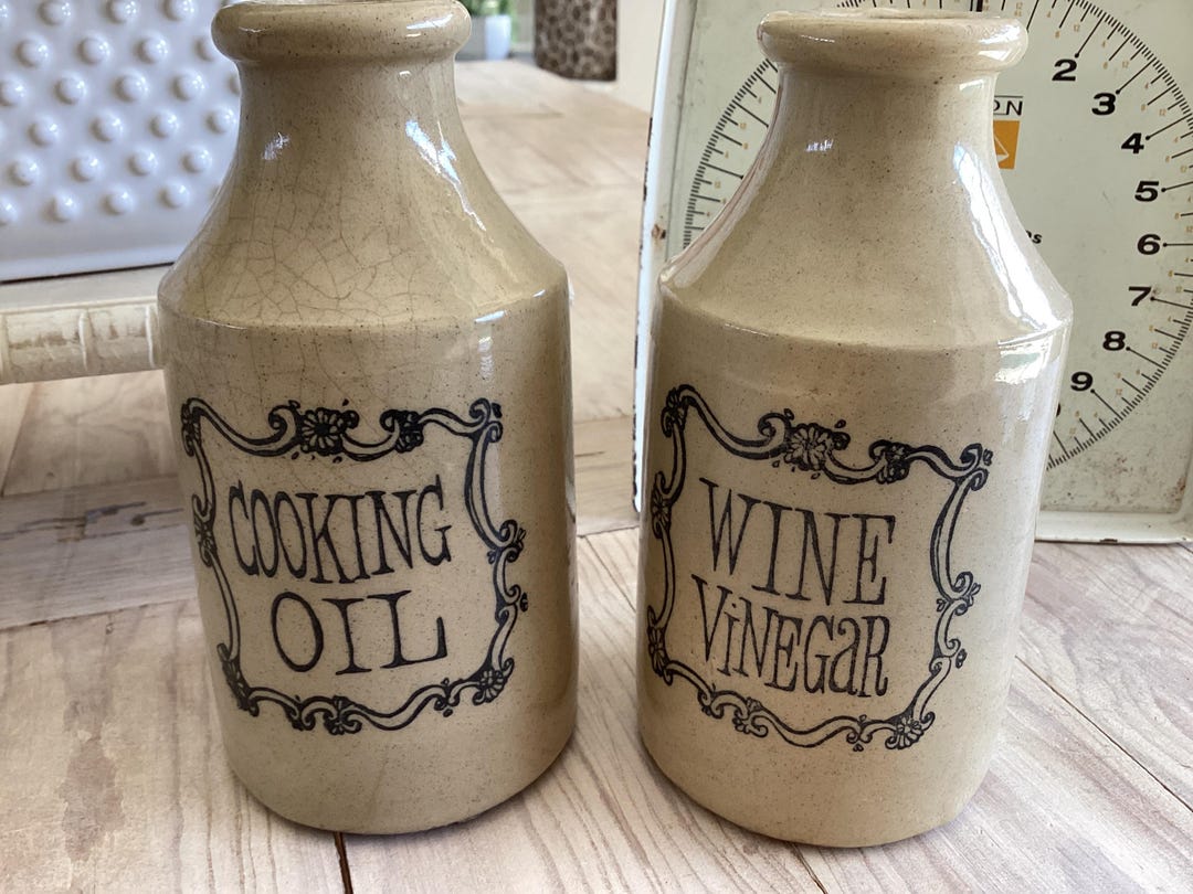 English Stoneware Bottle Victorian-era Antique Oil Vinegar - Etsy